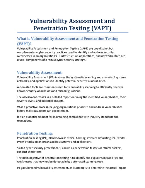 Vulnerability Assessment | PPT