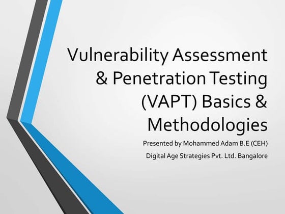 Vapt Vulnerability Assessment And Penetration Testing Ppt
