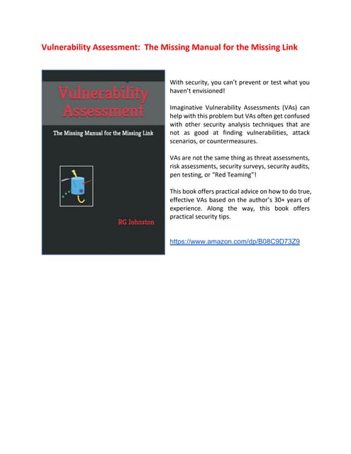 A New Approach to Vulnerability Assessment | PDF