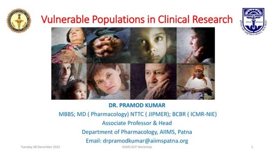 Vulnerable Population in Clinical Research | PPTX