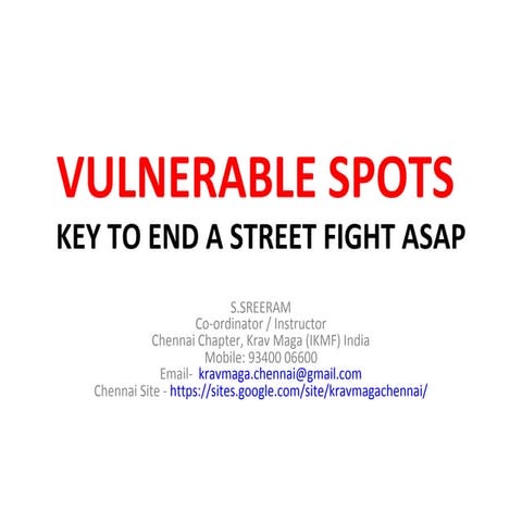Vulnerable spots - KravMaga Self Defense | PPT