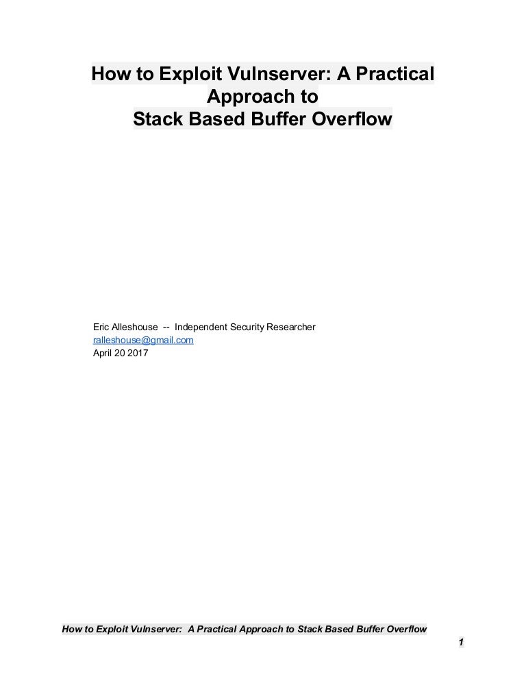 Vulnserver Bufferoverflow 