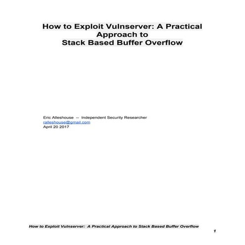 Vulnserver bufferoverflow | PDF | Operating Systems | Computer Software and Applications