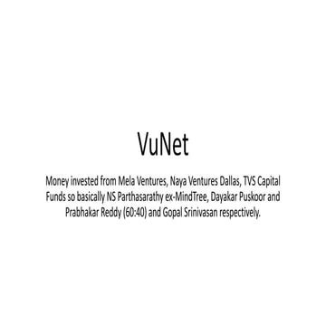 VuNet software organisation powerpoint deck | PPTX