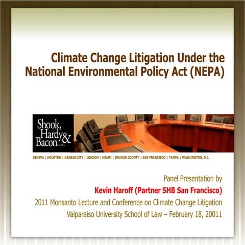 Climate Change Litigation And NEPA | PPT