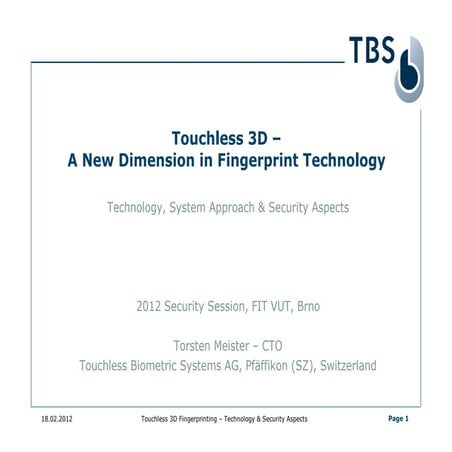 Touchless Fingerprint Recognition Pdf Technology And Computing