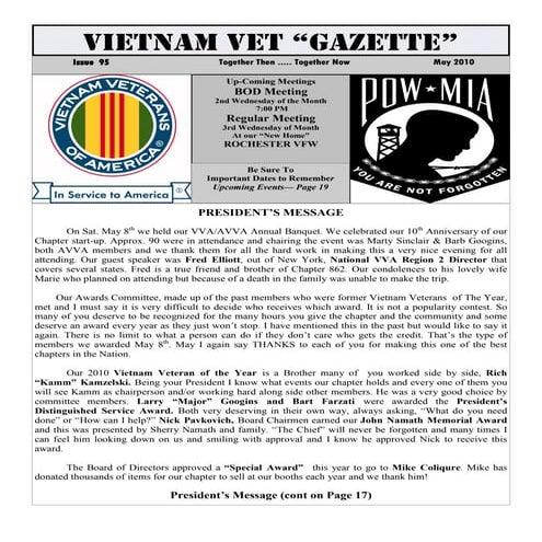 Vva chapter 862 may 2010 newsletter | PDF