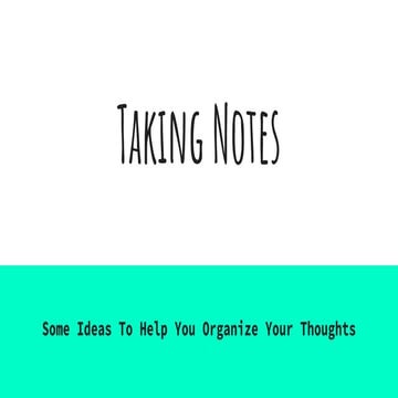Taking notes | PPTX