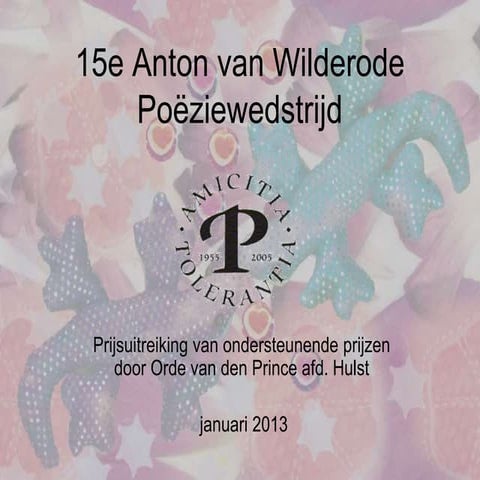 15e Anton van Wilderode Poëziewedstrijd | PPT