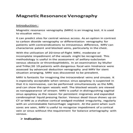 Venography | DOCX