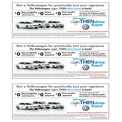 Vw Sign Then Drive Coupon | PDF