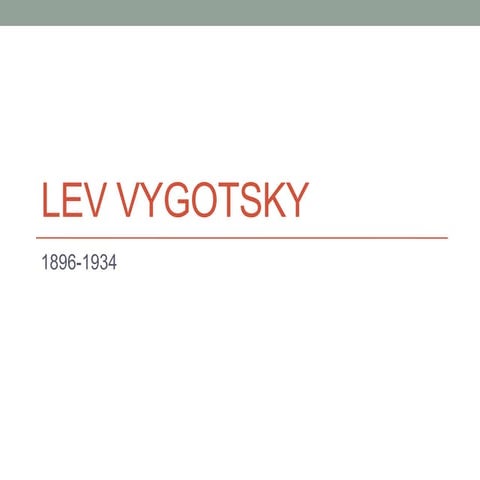 Lev Vygotsky "Socio-Cultural Development Theory" | PPTX