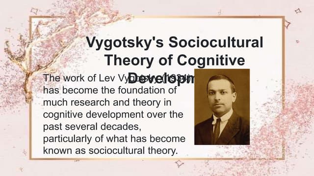 Vygotsky's Sociocultural Theory of Development | PPTX
