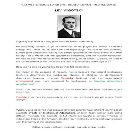 Vygotsky socio cultural theory | PDF