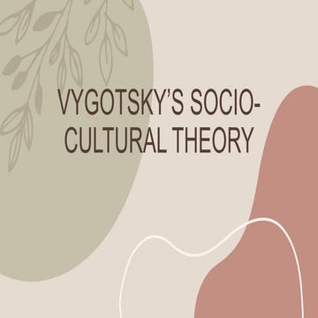 Vygotskys Sociocultural Theory Of Learning Pptx Vygotsky's