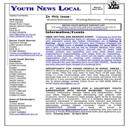 VYS Devon Local News April | DOC
