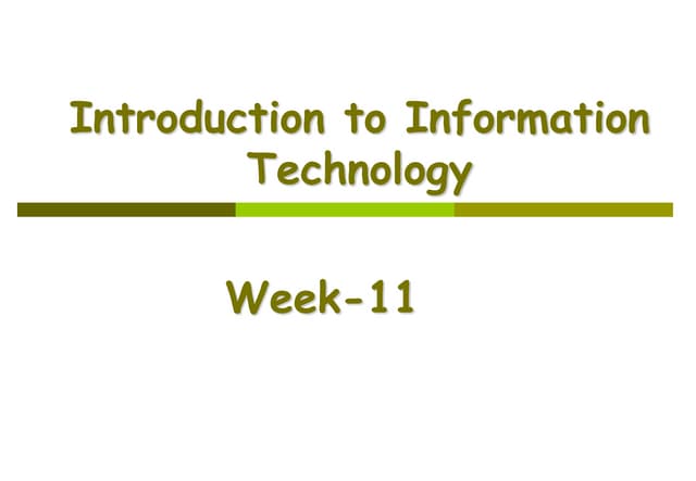 Introduction to Information Technology (IT) | PPTX