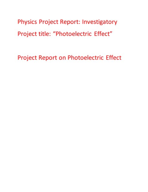 Planck constant using photoelectric effect | PPTX