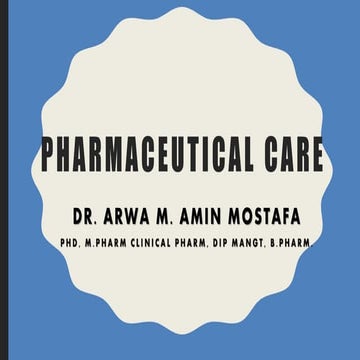 Pharmacy Practice: Pharmaceutical Care | PDF