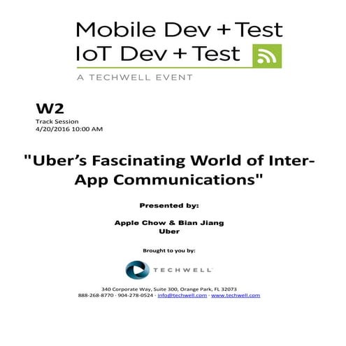 Uber’s Fascinating World of Inter-App Communications | PDF