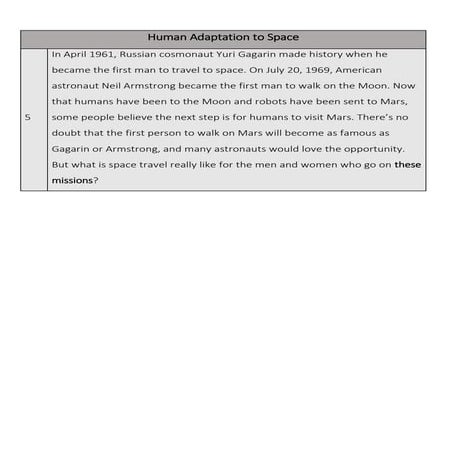 Human Adaptation to Space | PDF