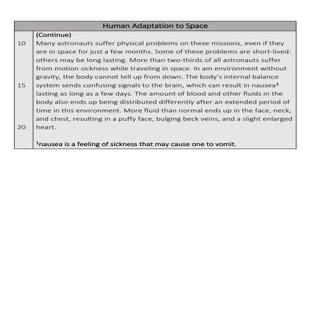 Human Adaptation to Space Part 2 | PDF