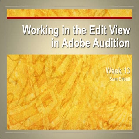 Adobe Audition Edit View | PPTX