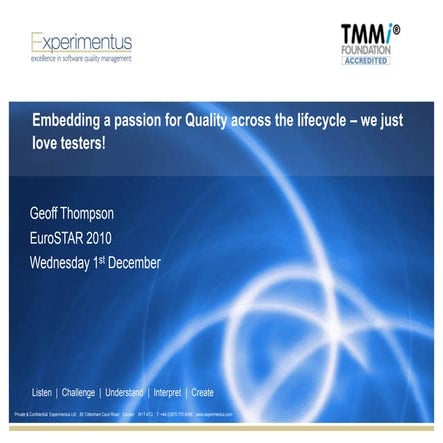 Geoff Thompson - Embedding a Passion For Quality Across The Lifecycle ...