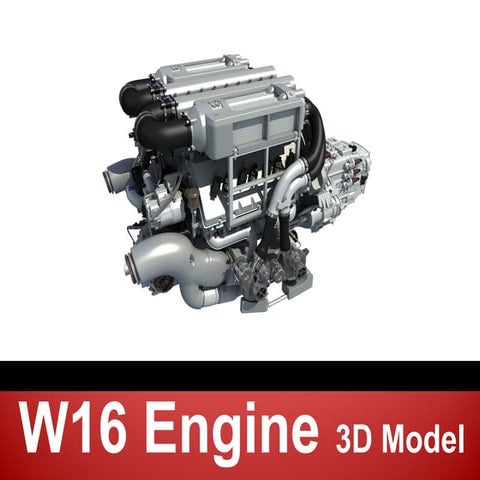 W16 Engine 3D Model | PPT