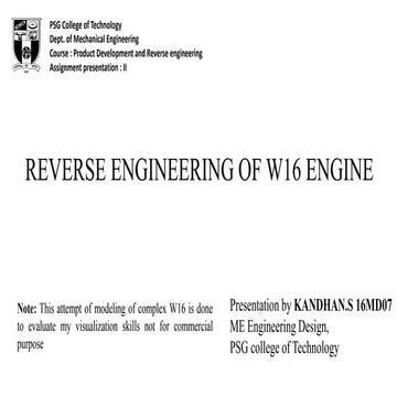 REVERSE ENGINEERING OF W16 ENGINE | PDF