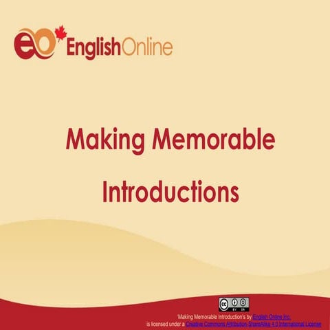 Making Memorable Introductions | PPT