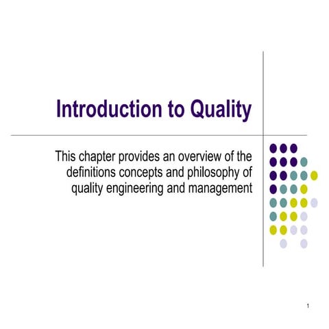 W1 Introduction to Quality.ppt | Business | Business and Finance