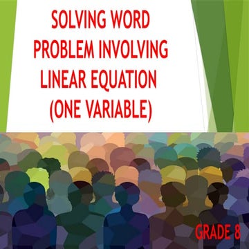 word problem linear equation for Grade 8 .pptx