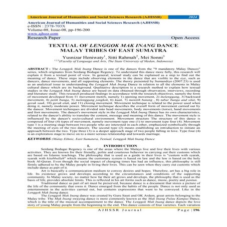 TEXTUAL OF LENGGOK MAK INANG DANCE MALAY TRIBES OF EAST SUMATRA | PDF