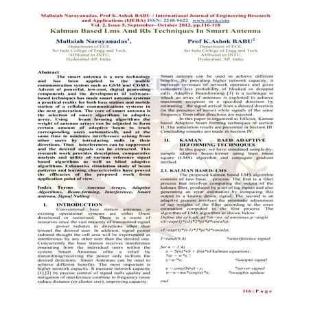Efficient combined fuzzy logic and LMS algorithm for smart antenna | PDF