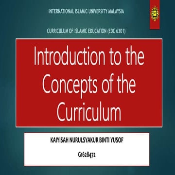 Concepts of curriculum | PPTX