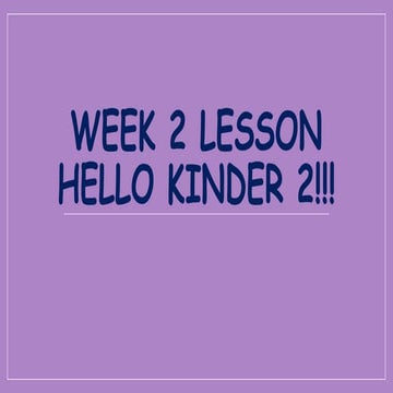 W2 Lesson K2. phonics and English conversation | PPTX
