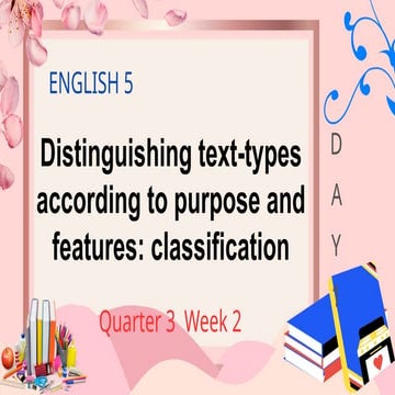 Distinguishing Text-type According to Purpose and Features Time-Order.pptx