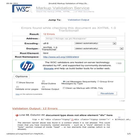 W3c markup validator | PDF | Web Design and HTML | Internet