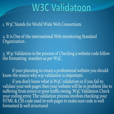 W3 c validation | PPT
