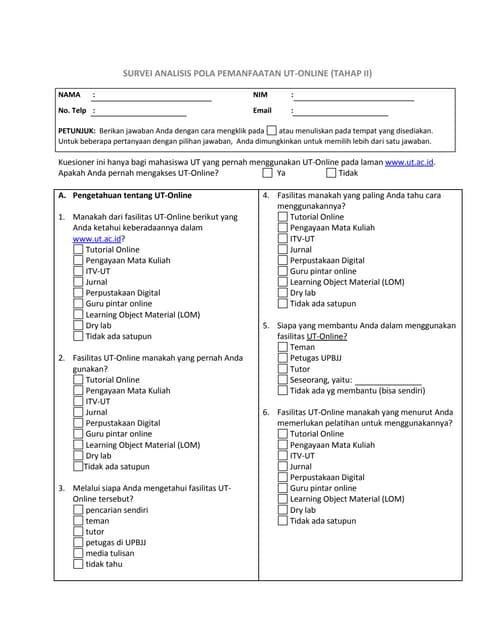 Kuesioner penelitian | PDF