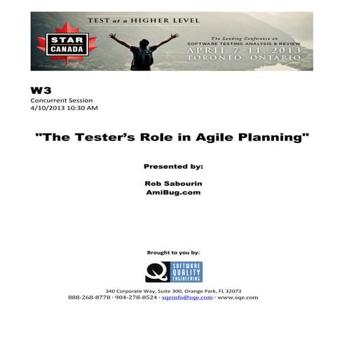 The Tester's Role in Agile Planning | PDF