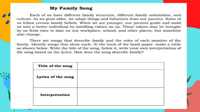 FAMILY STRUCTURES is about the understanding of one's family Tree | PPTX