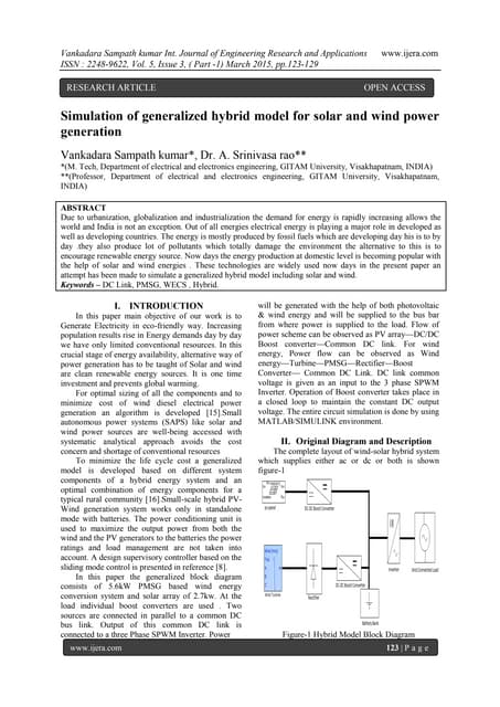 DESIGN AND MODELLING OF STANDALONE HYBRID POWER SYSTEM WITH MATLAB ...