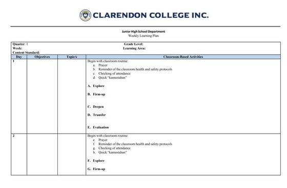 Week 2 Information And Communications Technology Ict7 Weekly Lesson