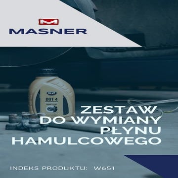 Masner - Zestaw do wymiany płynu hamulcowego i odpowietrzania układu ...