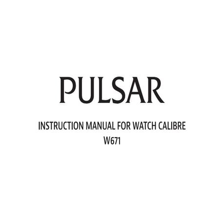 Manual de usuario de reloj pulsar w671 90s | PPT
