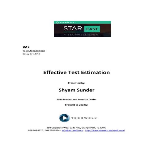 Effective Test Estimation | PDF