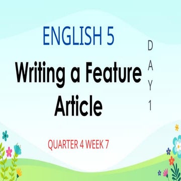 Writing a Feature Article............... | PPTX