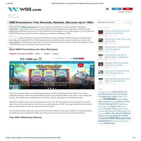 W88 promotions | PDF